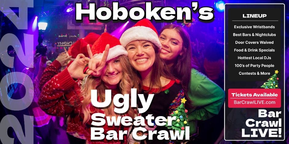 2024 Official Ugly Sweater Bar Crawl Hoboken Bar Crawl LIVE! – UNATION